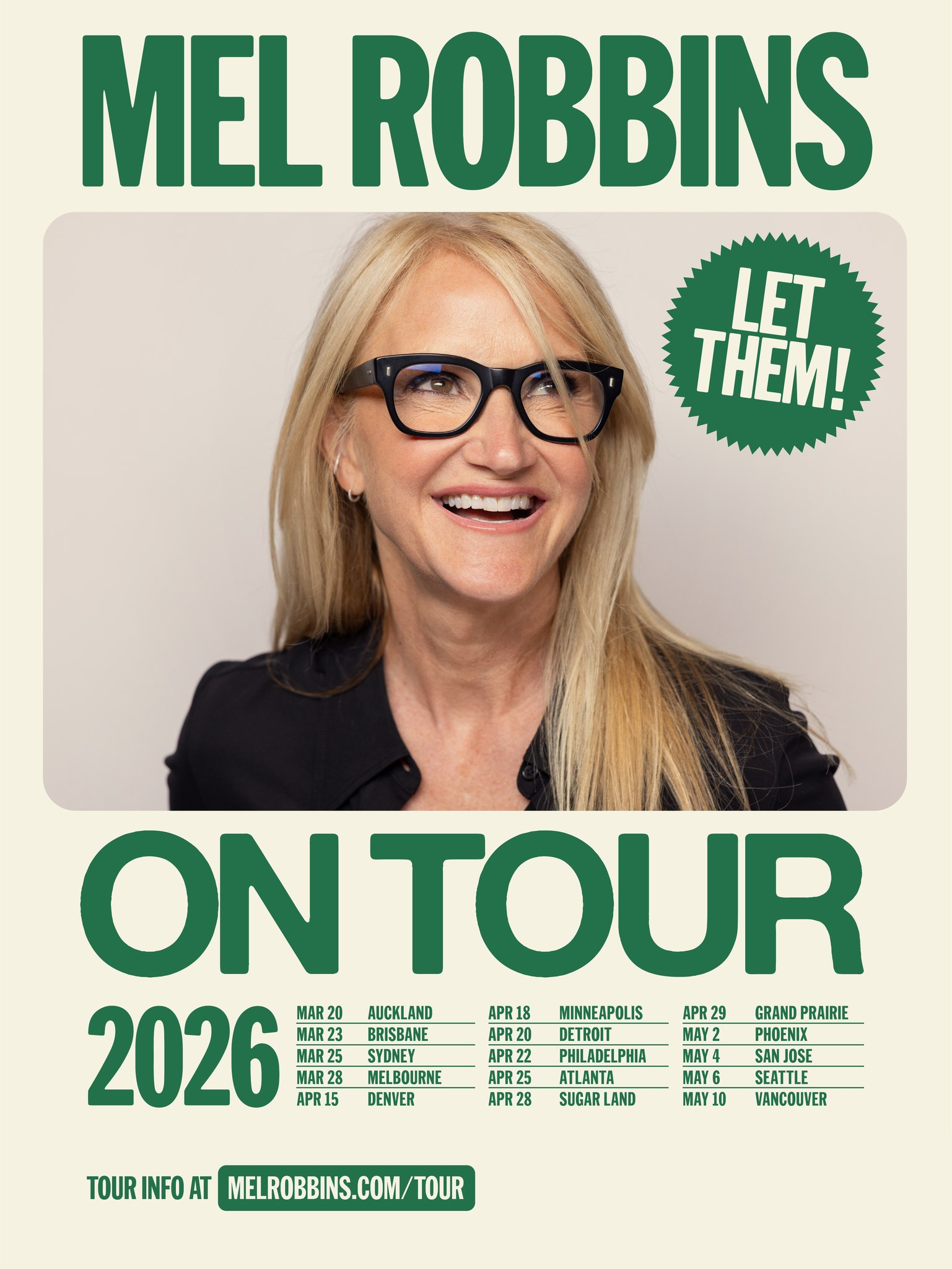 MEL ROBBINS 2026 TOUR PRE-SALE STARTS TODAY – XO Diva D
